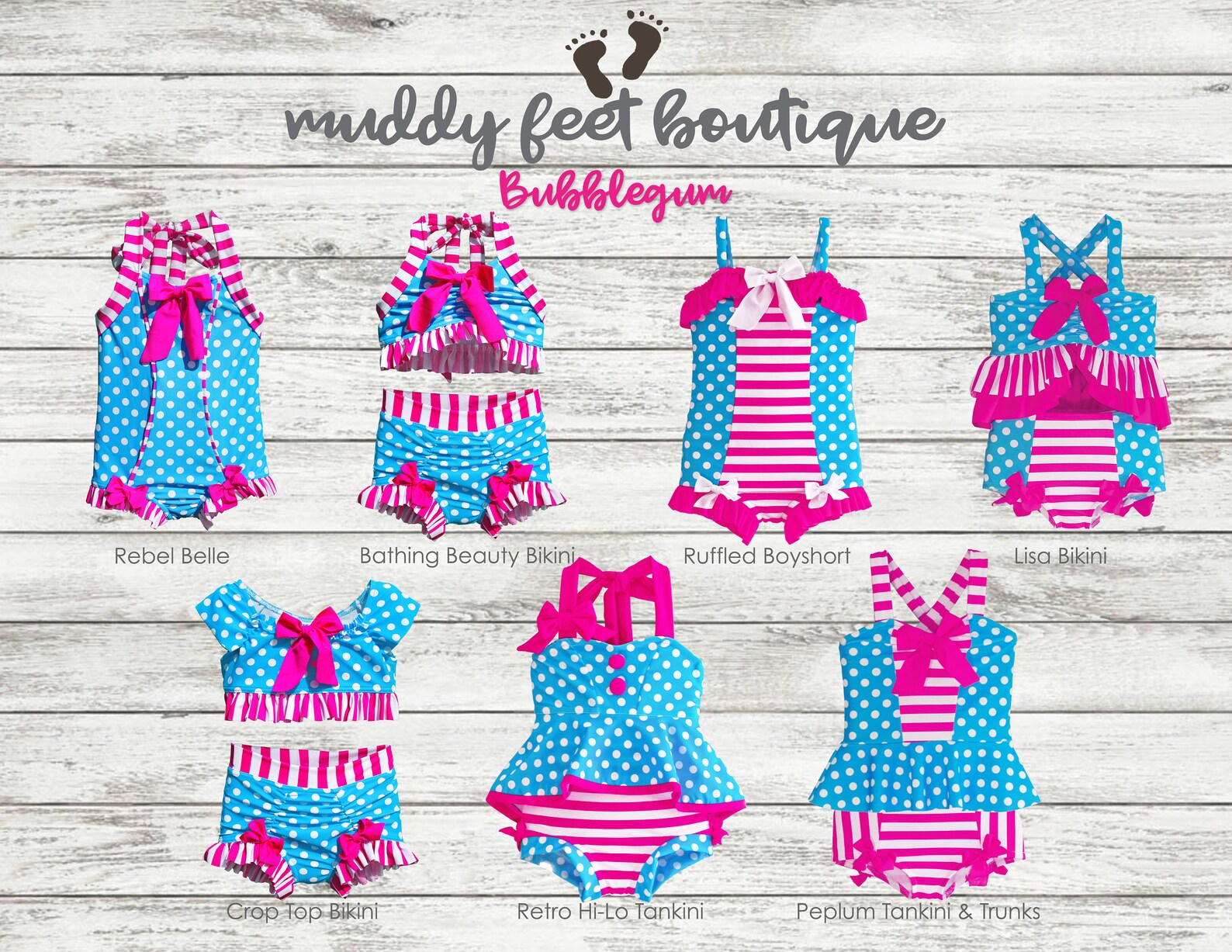 Retro Hi Lo Tankini And High Waisted Trunks In Bubblegum 2020 Etsy