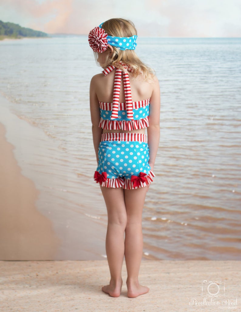 Sale Bathing Beauty Bikini In Victory Garden Size 2t 12 Etsy