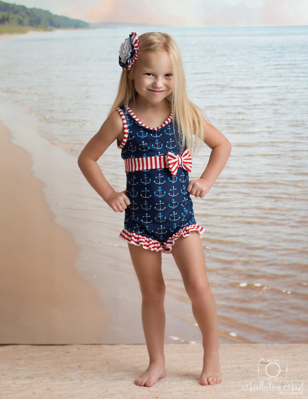 Sale Margaret Swimsuit in Anchors Away size 12/18 Month-12 - Etsy