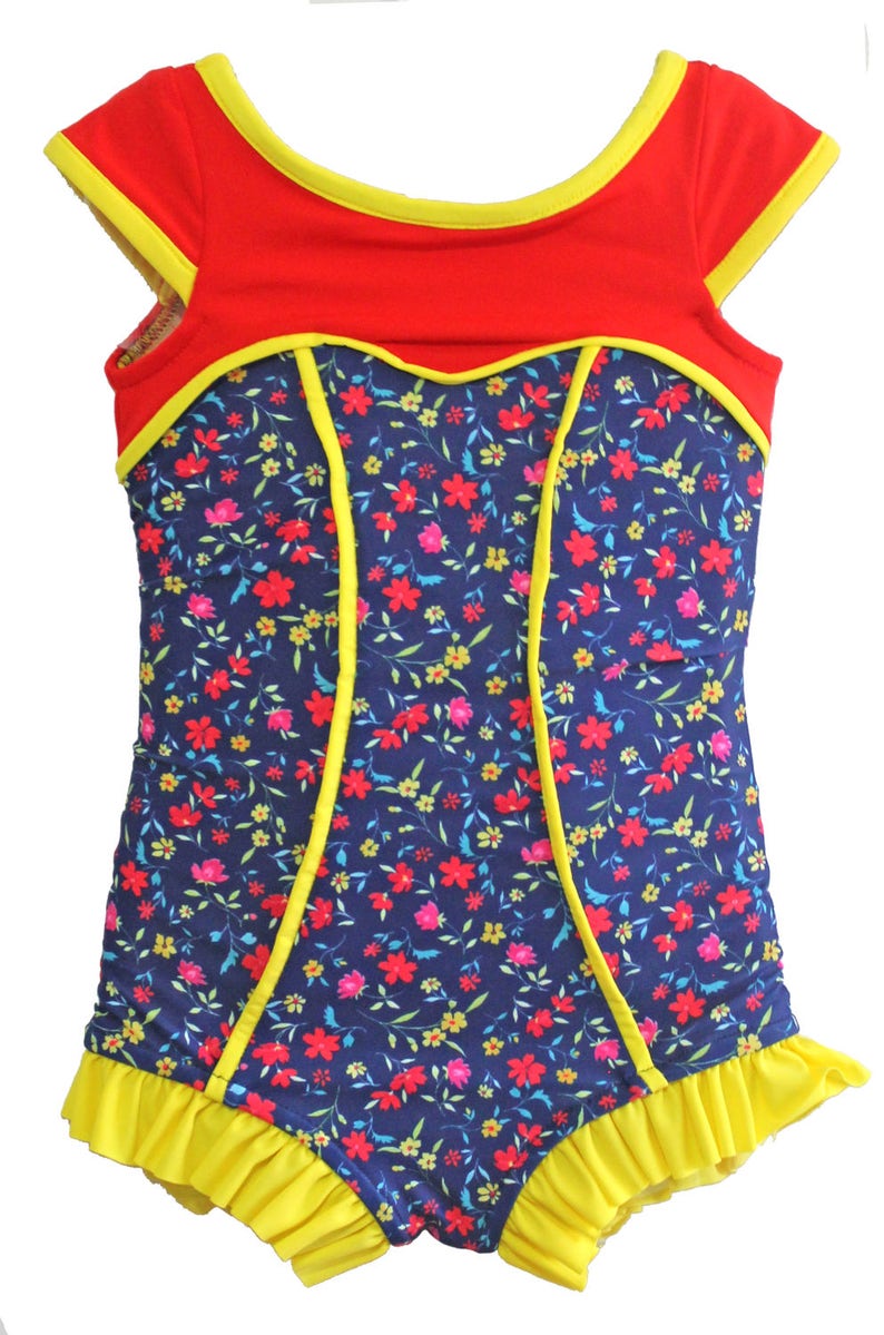 Sale Sweetheart Short Sleeve Swimsuit In Victory Garden Size Etsy