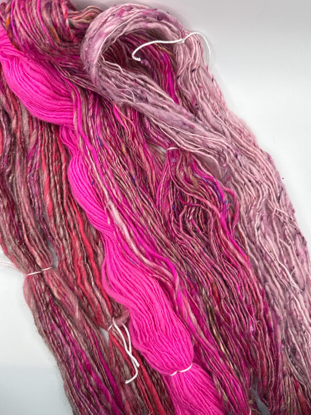 Shades of Pinkyarn Set, Fingering Weight Yarn, Single Ply Yarn, 4 Skein ...