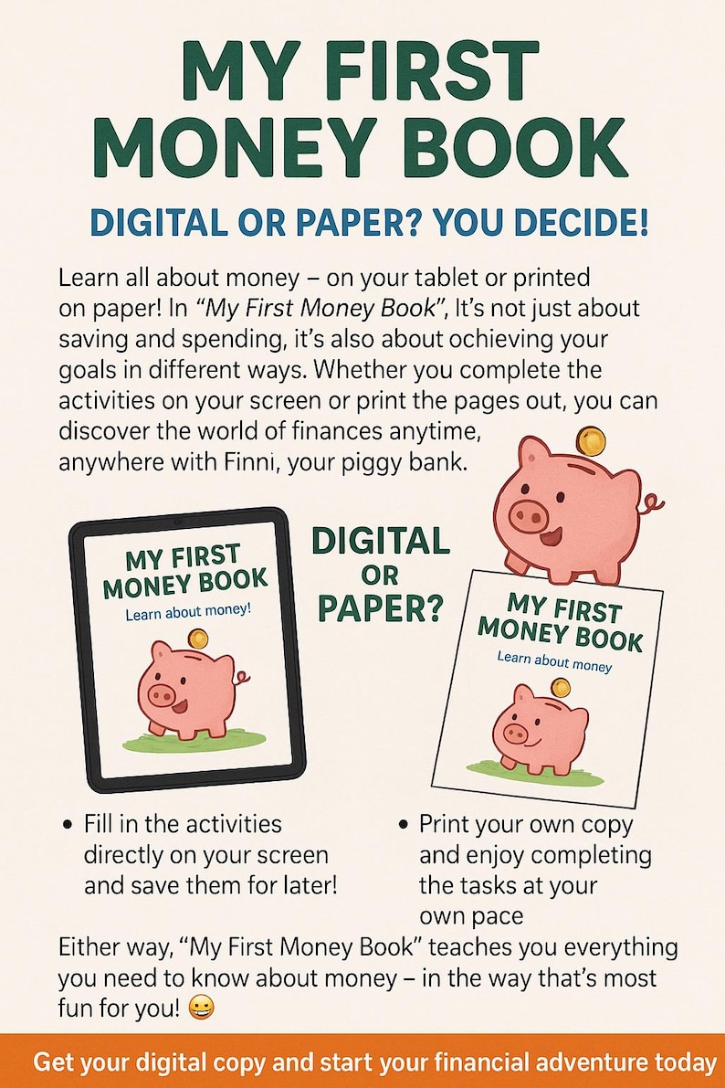 My First Money Book – A Printable Finance Planner for Kids (ages 4–9 ...
