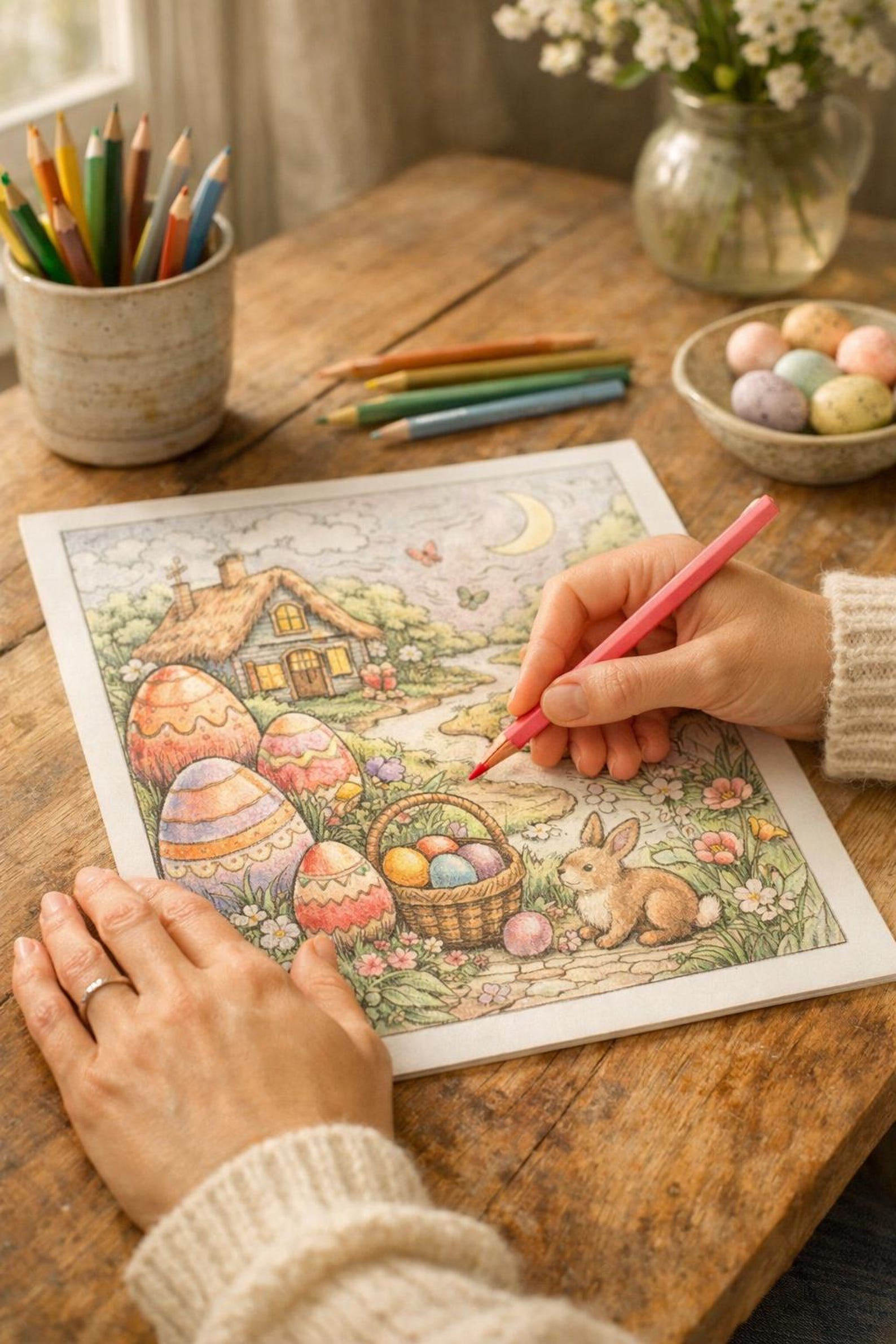 Easter Adult Coloring Book Printable – 40 Pages Anti Stress Coloring ...