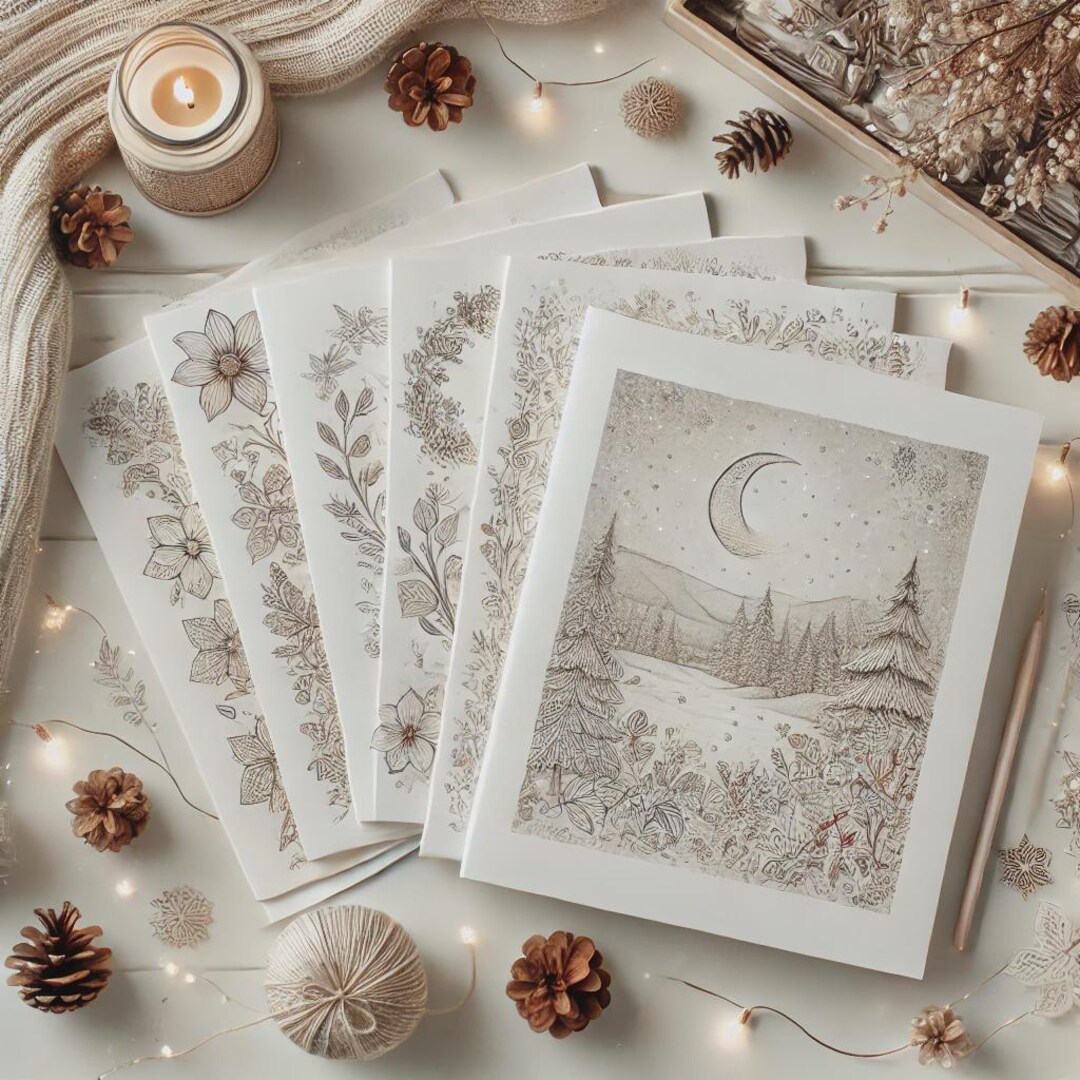 Cozy Christmas Coloring Pages for Adults – Printable Winter PDF, 35 ...