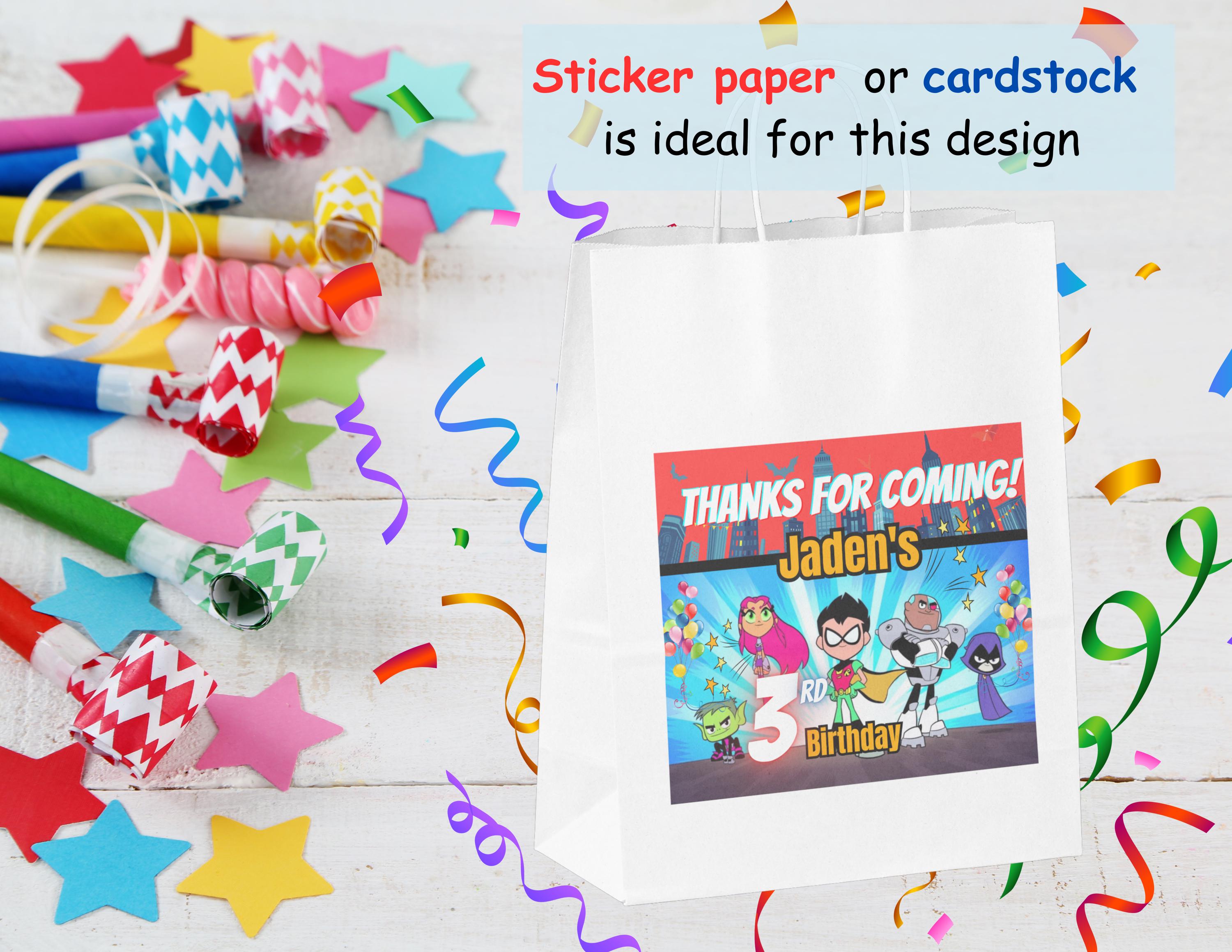 Teen Titans Superhero Goody Bag Label/sticker Label for Parties - Etsy