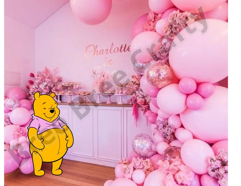 PINK Baby Winnie the Pooh and Friends PNG Bundle for Baby Shower ...