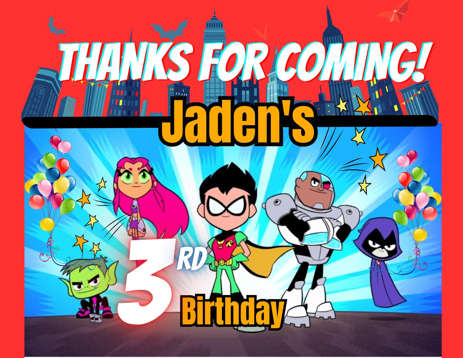 Teen Titans Superhero Goody Bag Label/sticker Label for Parties - Etsy