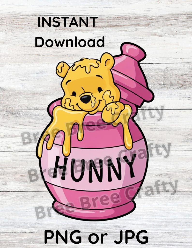 Pink Winnie the Pooh Honey Pot Clipart (digital Download) - Etsy