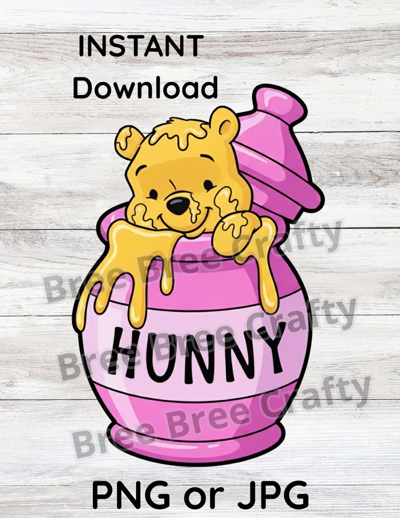 Pink Winnie the Pooh Honey Pot Clipart (digital Download) - Etsy