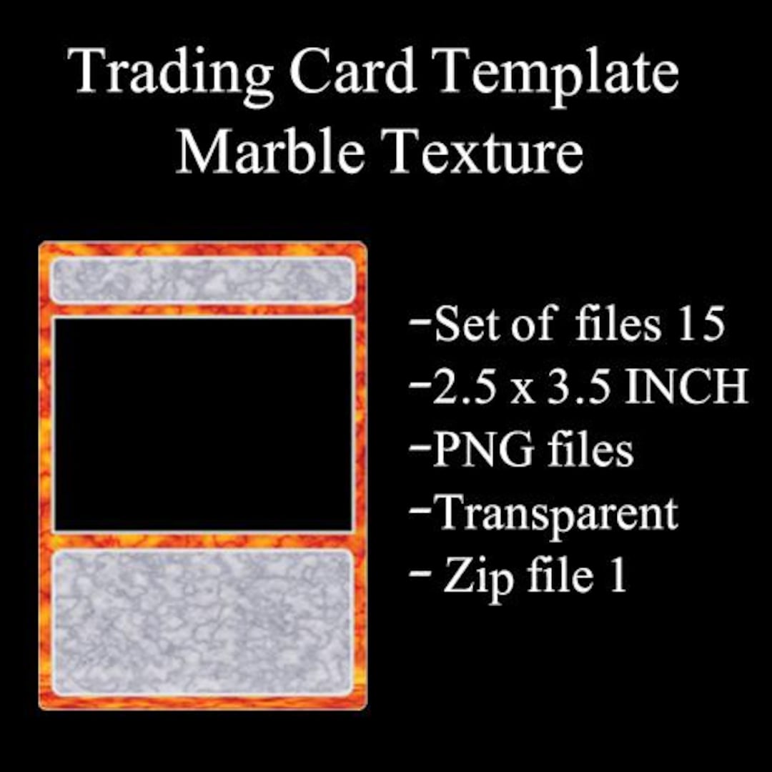 Blank TCG Trading Card Template Transparent Background Png File Set of ...