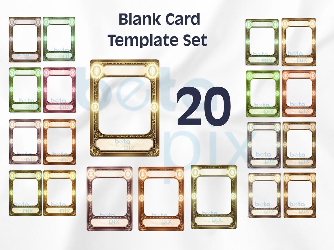 Blank TCG Trading Card Template | Transparent Background | PNG File Set ...