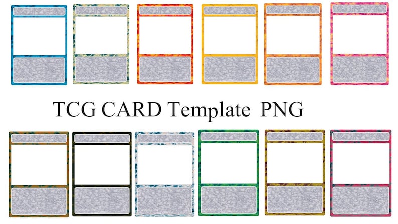 Blank TCG Trading Card Template Transparent Background Png File Set of ...