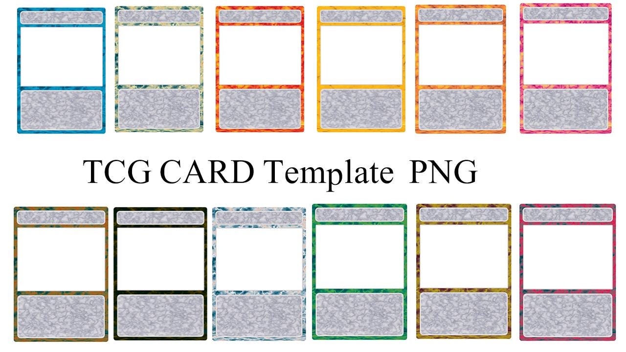 Blank TCG Trading Card Template Transparent Background Png File Set of ...