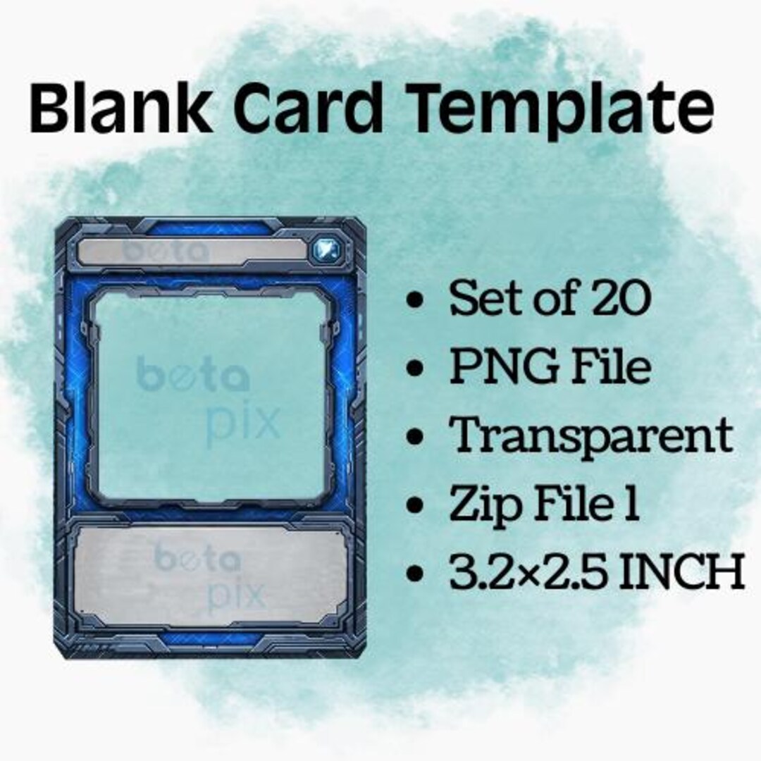 Cyberpunk Trading Card Template: 20 Sci-fi Colors (PNG Digital Download ...