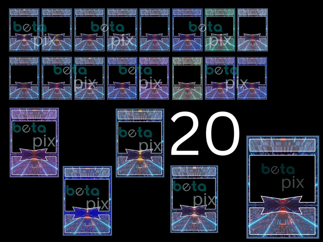 TCG Card Frame Template: 20 Blank PNG Designs (2.5"x3.5") - Etsy
