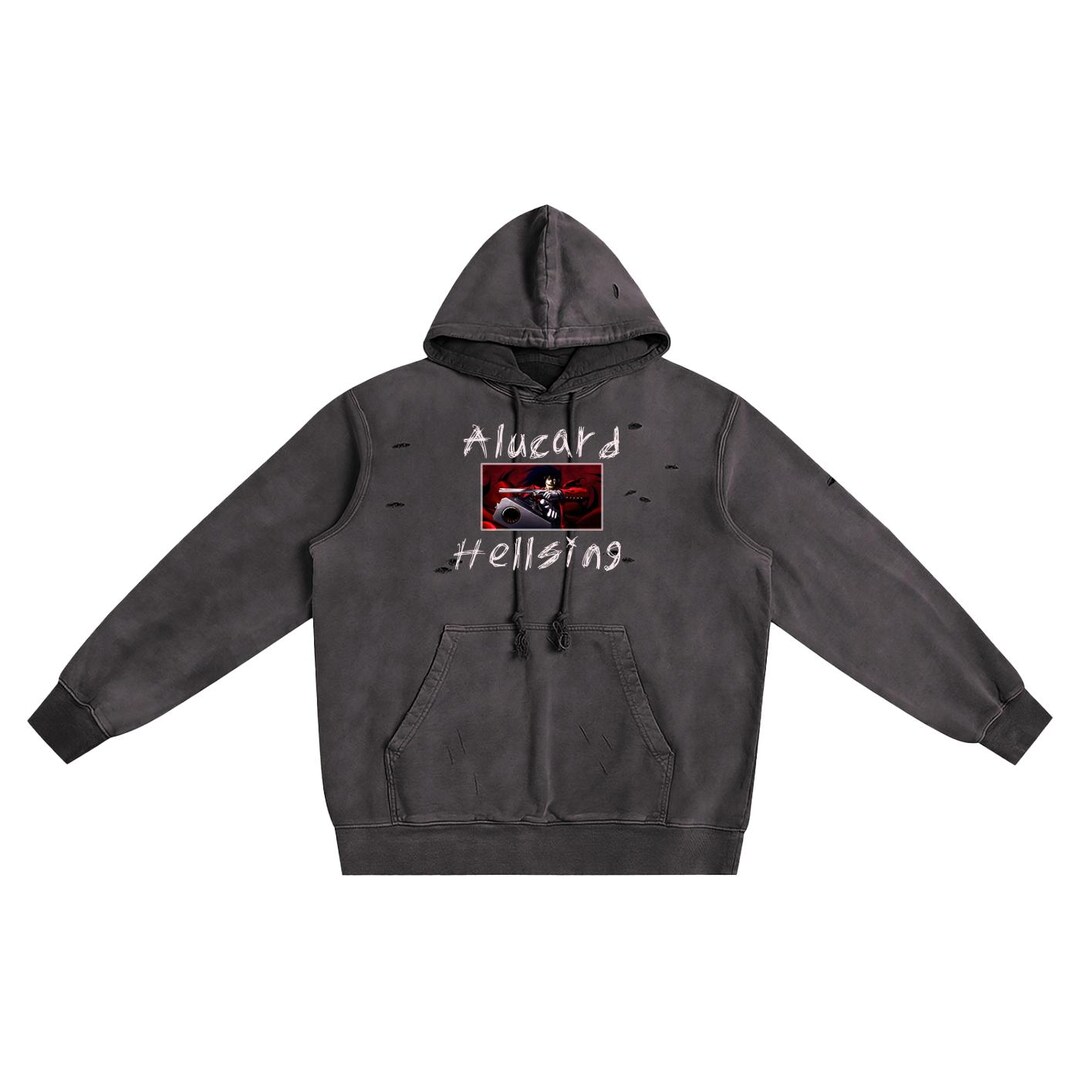 Anime Hellsing Washed Hoodie - Etsy