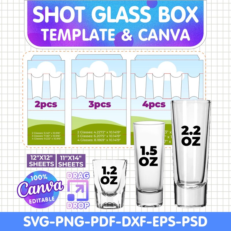 Shot Glass Box - Etsy