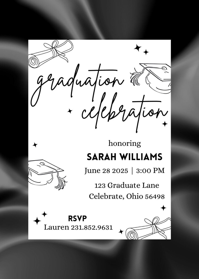 Graduation Celebration, Party, Digital Template - Etsy
