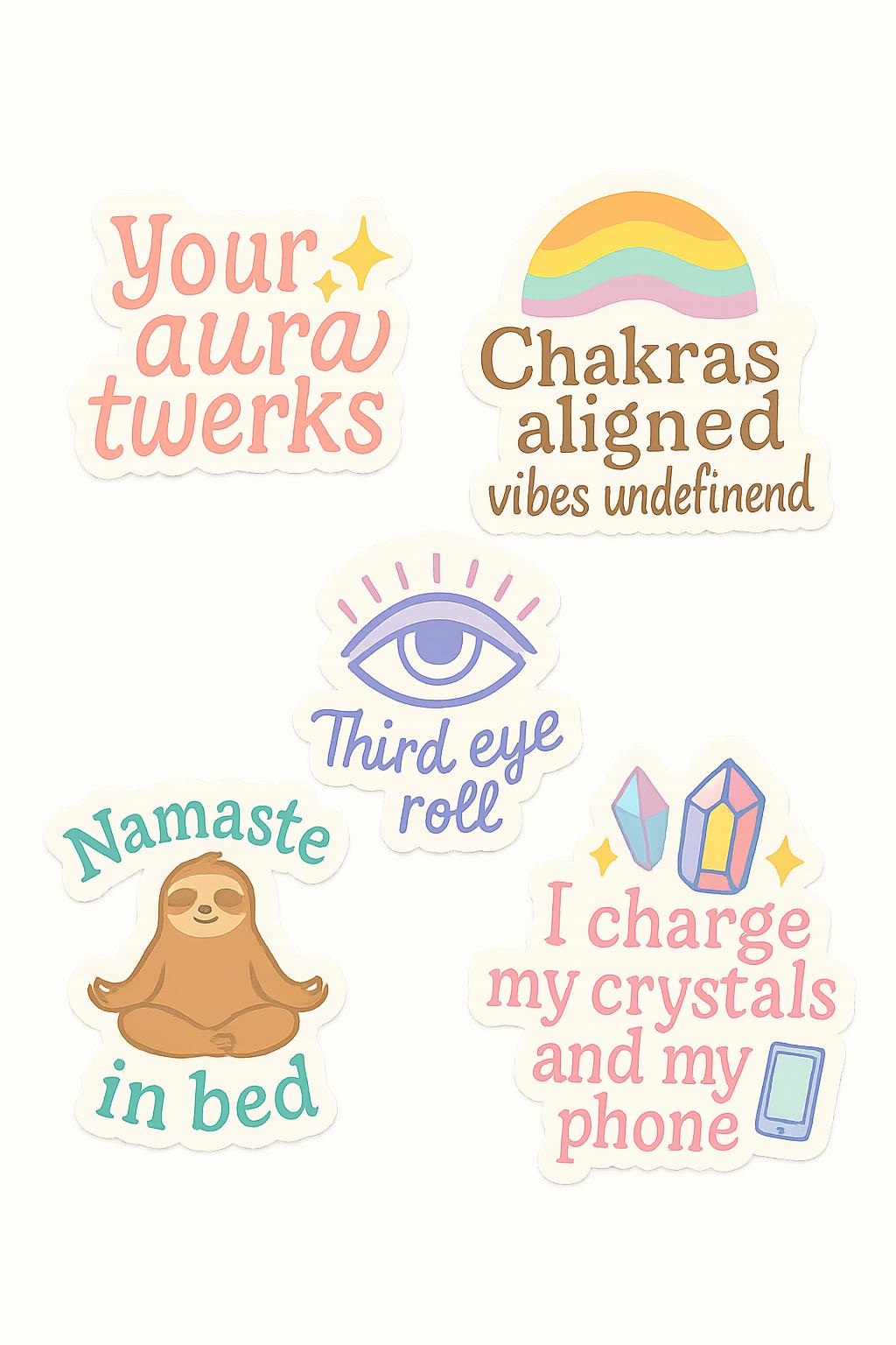 Spiritual Sticker Pack – Yoga Stickers, Crystal Lover Gifts, Third Eye ...