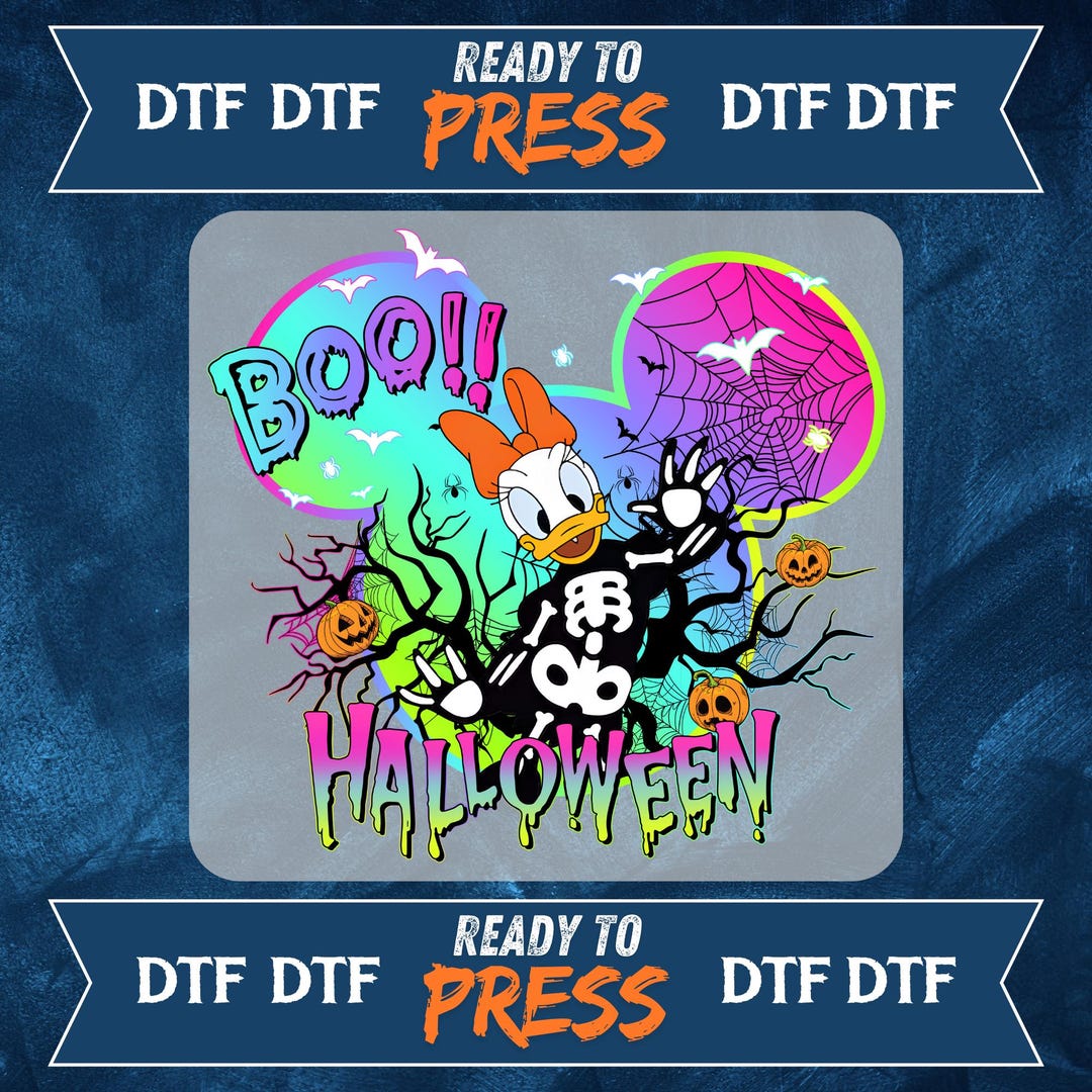 Daisy Duck Halloween DTF Transfer: Spooky Neon Shirt Print - Etsy
