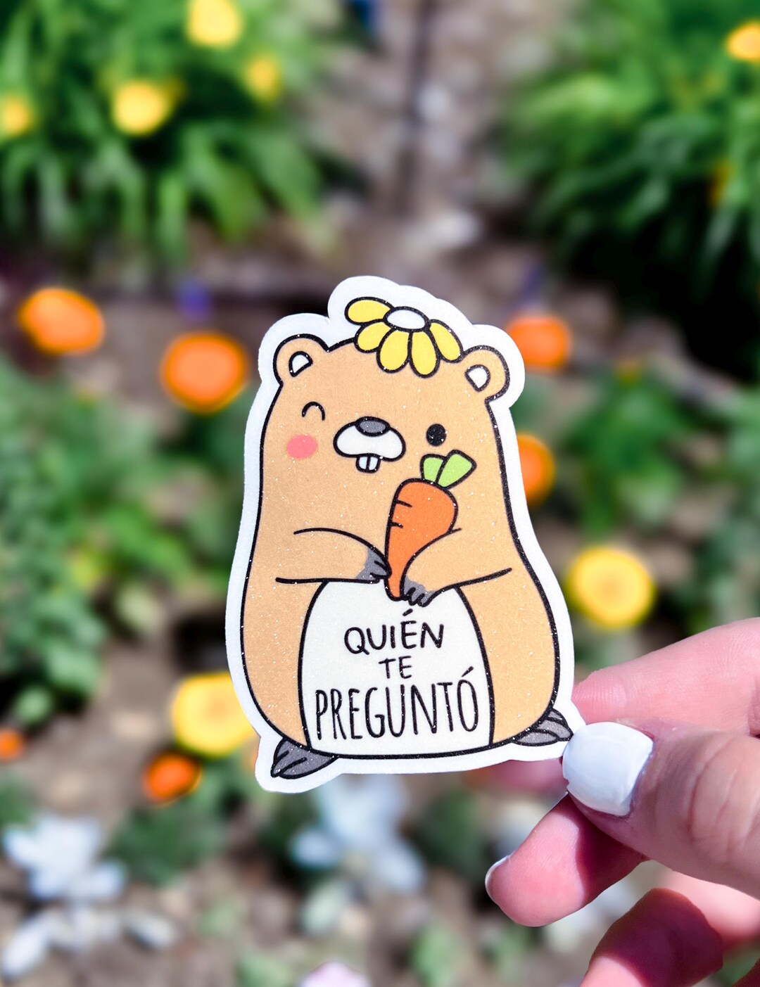Funny Spanish Sticker: Sassy Carrot Hamster Vinyl Decal - "quién Te ...