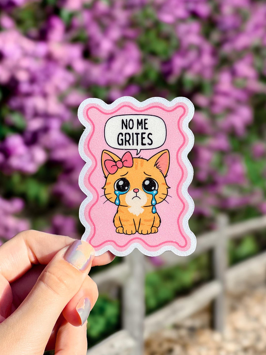 No Me Grites Sticker: Crying Cat, Bilingual Latinx Vinyl Decal - Etsy