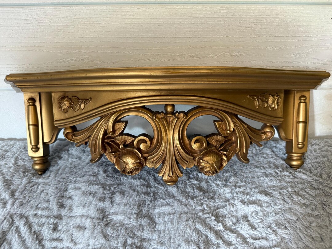 Vintage Wall Shelf 1969 Gold Homco Dart Home Interiors Resin Plastic ...
