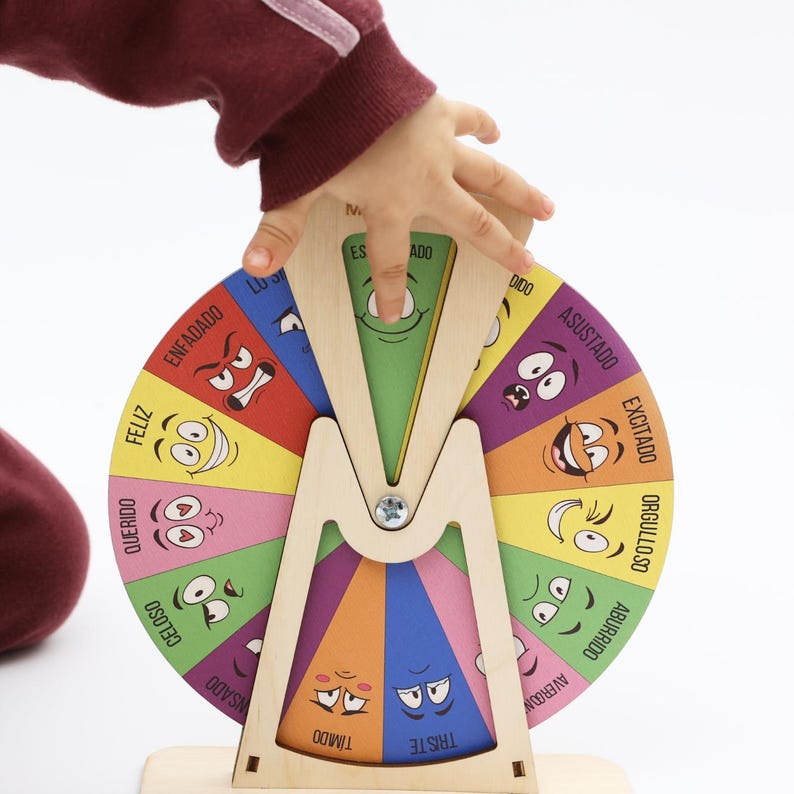 Wheel of Emotions – Montessori Wooden Feelings Chart for Kids (english ...