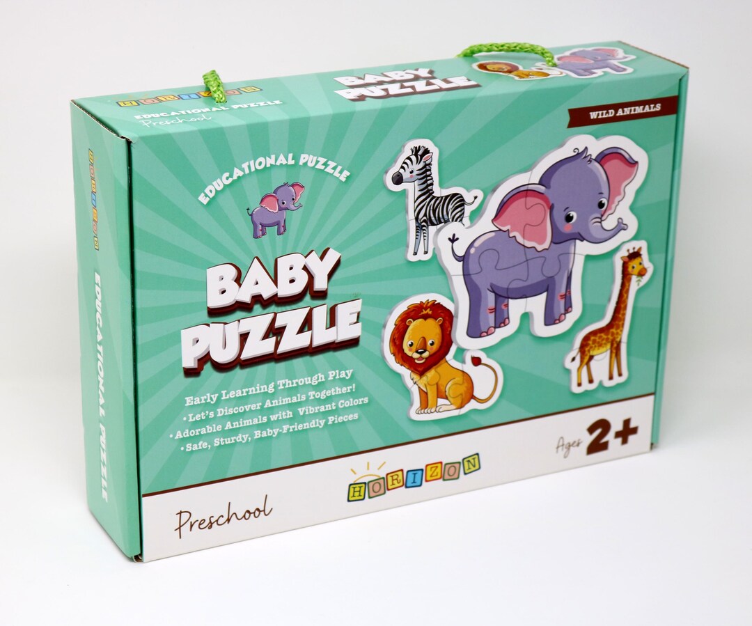 Wild Animals Educational Puzzle Baby Puzzle Early Learning Through Play ...