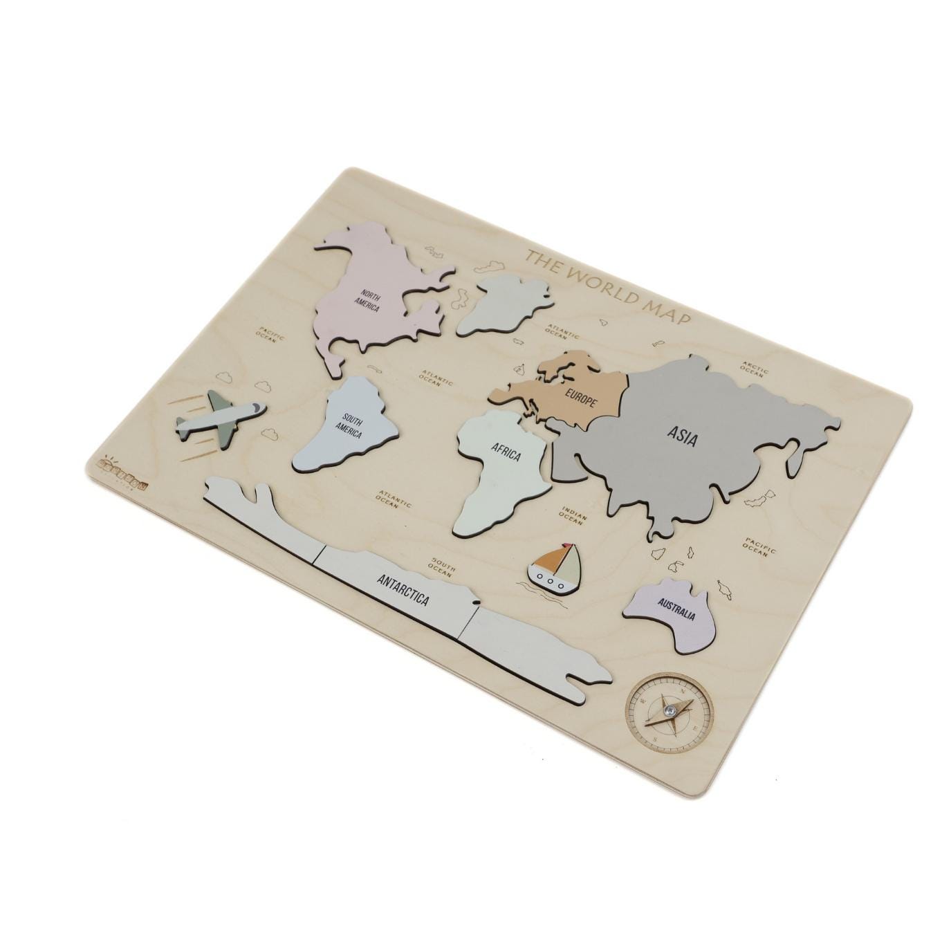 World Map Montessori-style Wooden World Puzzle for Kids (ages 3+) – Non ...