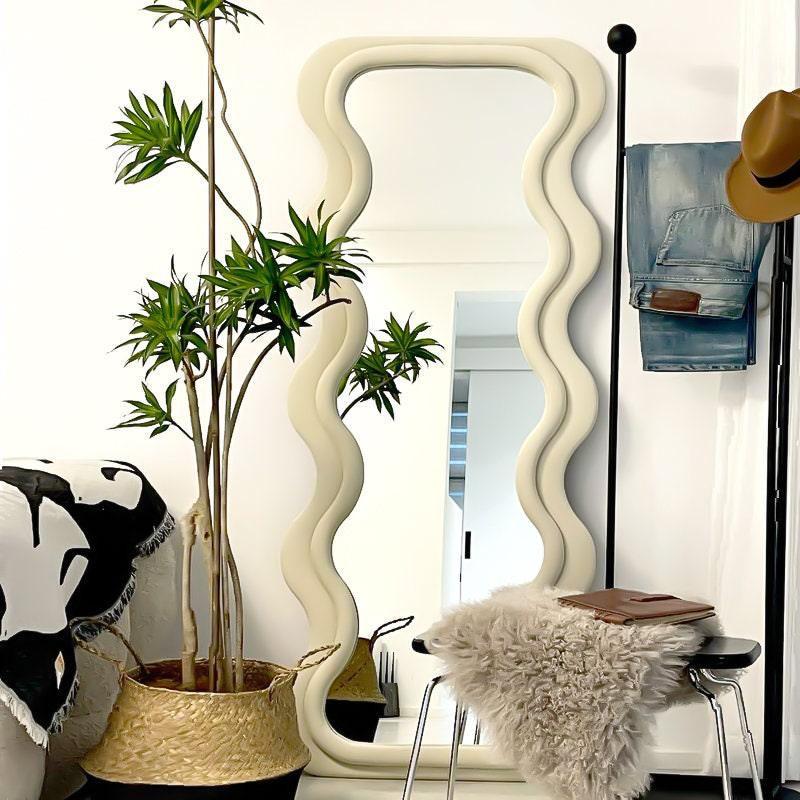 Luxury Teddy Fabric Framed Wall Mirror – Modern Full-length Design ...