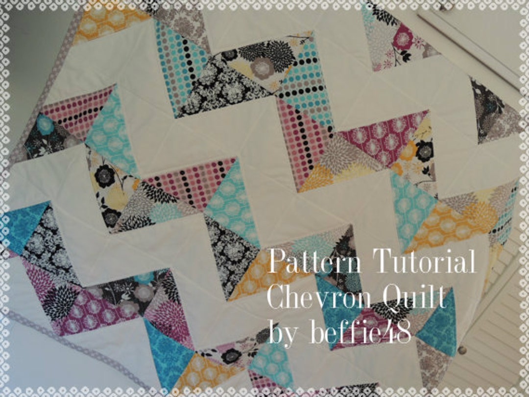 Super Simple Chevron Quilt Pattern Tutorial Pdf Etsy