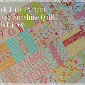 Super Quick Frayed Sunshine Sweet Quilt Pattern Tutorial, Easy, Pdf - Etsy