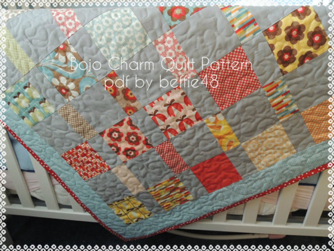 DIY Boho Charm Pack Easy Quilt Pattern Tutorial W Photos, Pdf. - Etsy
