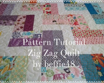 PDF Broken Zig Zag Quilt Pattern Digital Download 3 Sizes - Etsy
