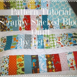 Scrappy Stacked Block Simple Quilt Pattern Tutorial W Photos, Pdf - Etsy