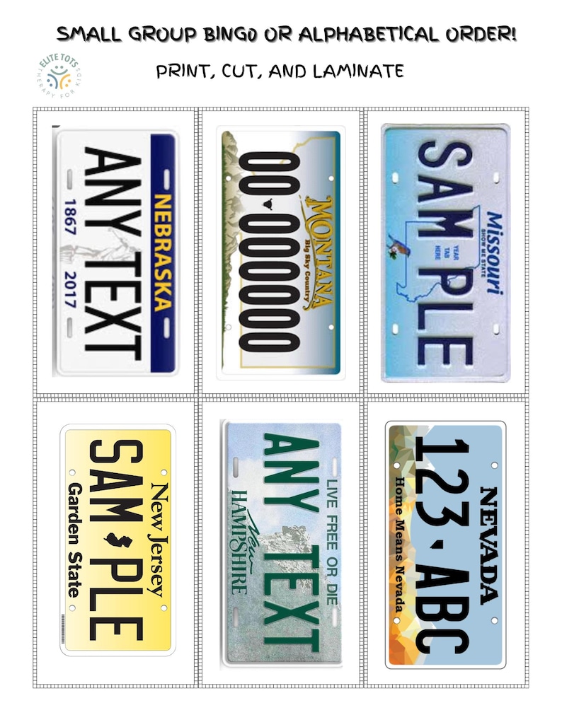 License Plate Bingo and Scavenger Hunt Kit - Etsy