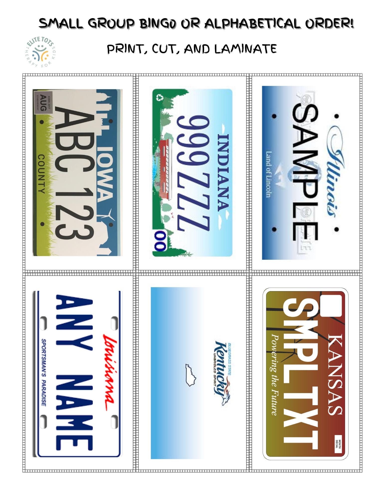 License Plate Bingo and Scavenger Hunt Kit - Etsy