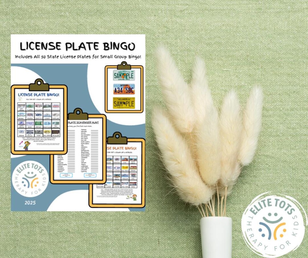 License Plate Bingo and Scavenger Hunt Kit - Etsy