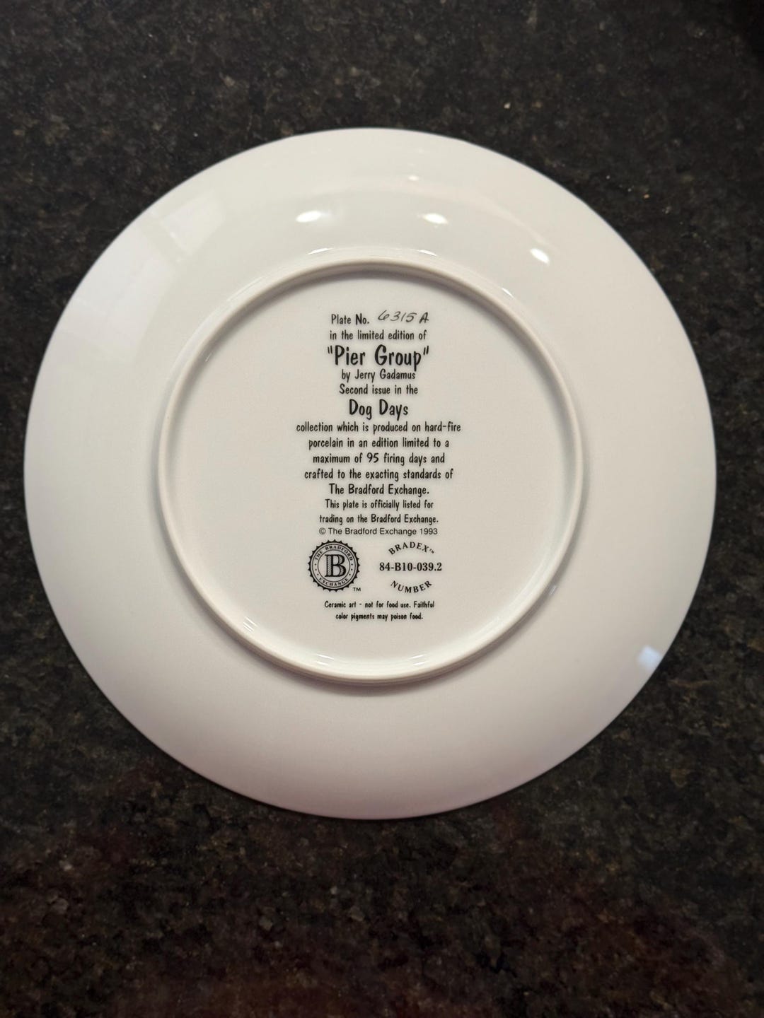 Jerry Gadamus Collector Plate “pier Group” Plate# A - Etsy