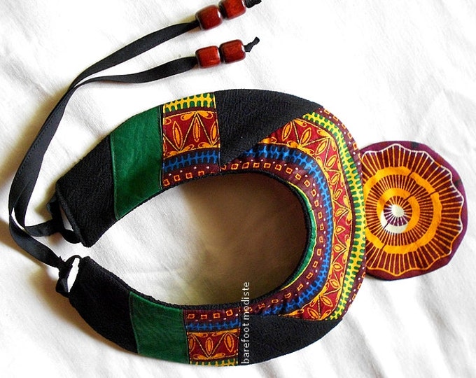 One of a Kind African Patchwork Collar, Unique Statement Neckwear ...