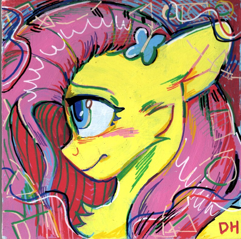 Custom My Little Pony Portrait | 8x8 Wood Panel | Posca Painting ...