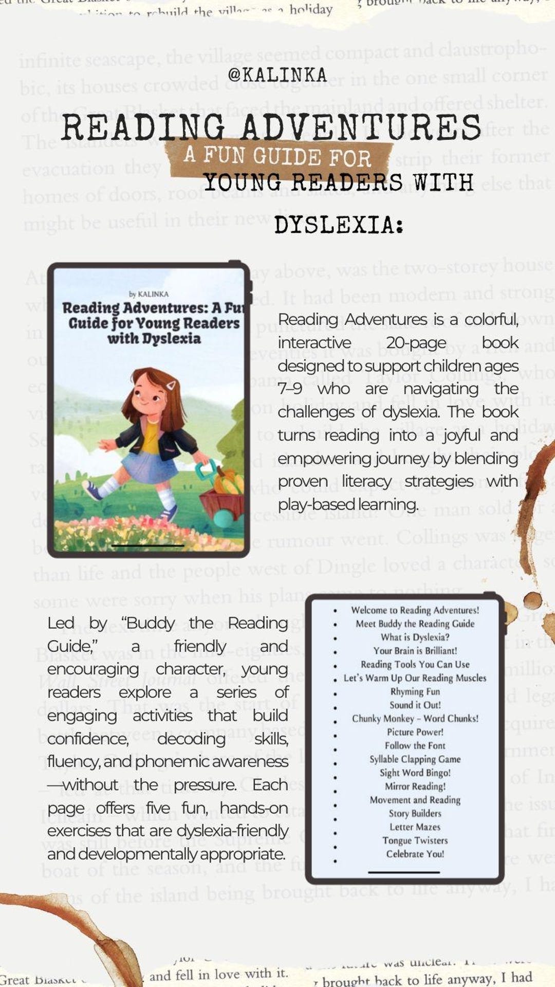 Digital Reading Guide, Reading With Dyslexia, Children's Book, Dyslexia ...