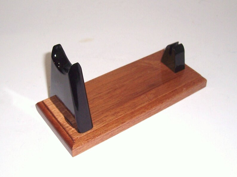 Large Fixed Blade Knife Display Stand - Solid Mahogany Base, Gloss ...