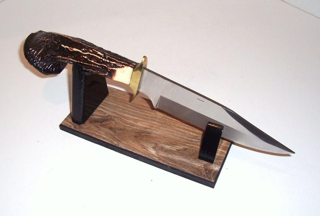 Large Fixed Blade Knife Display Stand - Gloss Brown "driftwood ...
