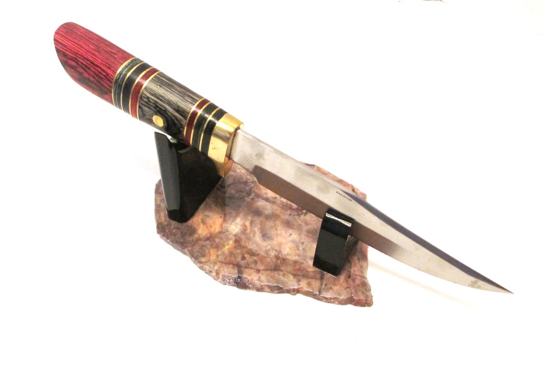 Large Fixed Blade Knife Display Stand - Multi-shade Solid Stone Base ...