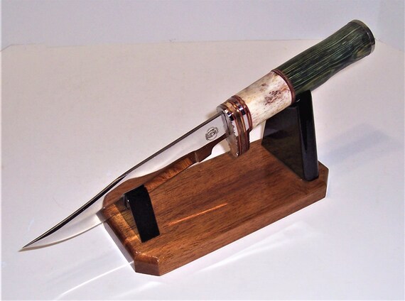 Large Fixed Blade Knife Display Stand Gloss Solid Mahogany - Etsy