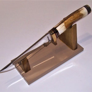 Large Fixed Blade Knife Display Stand Tan MDF Base / Solid Birch ...