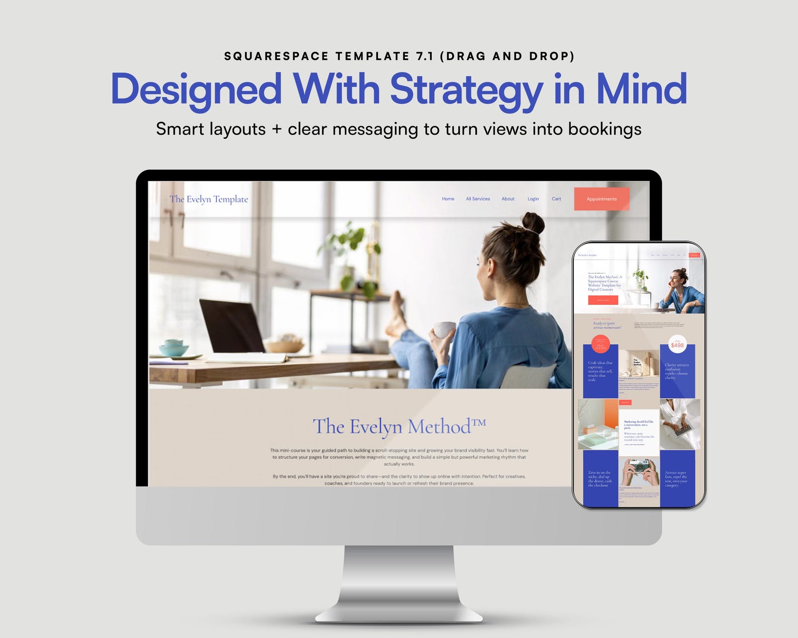 Squarespace Template With SEO Kit | Website for Coaches, Creatives & Service Business | Evelyn ...