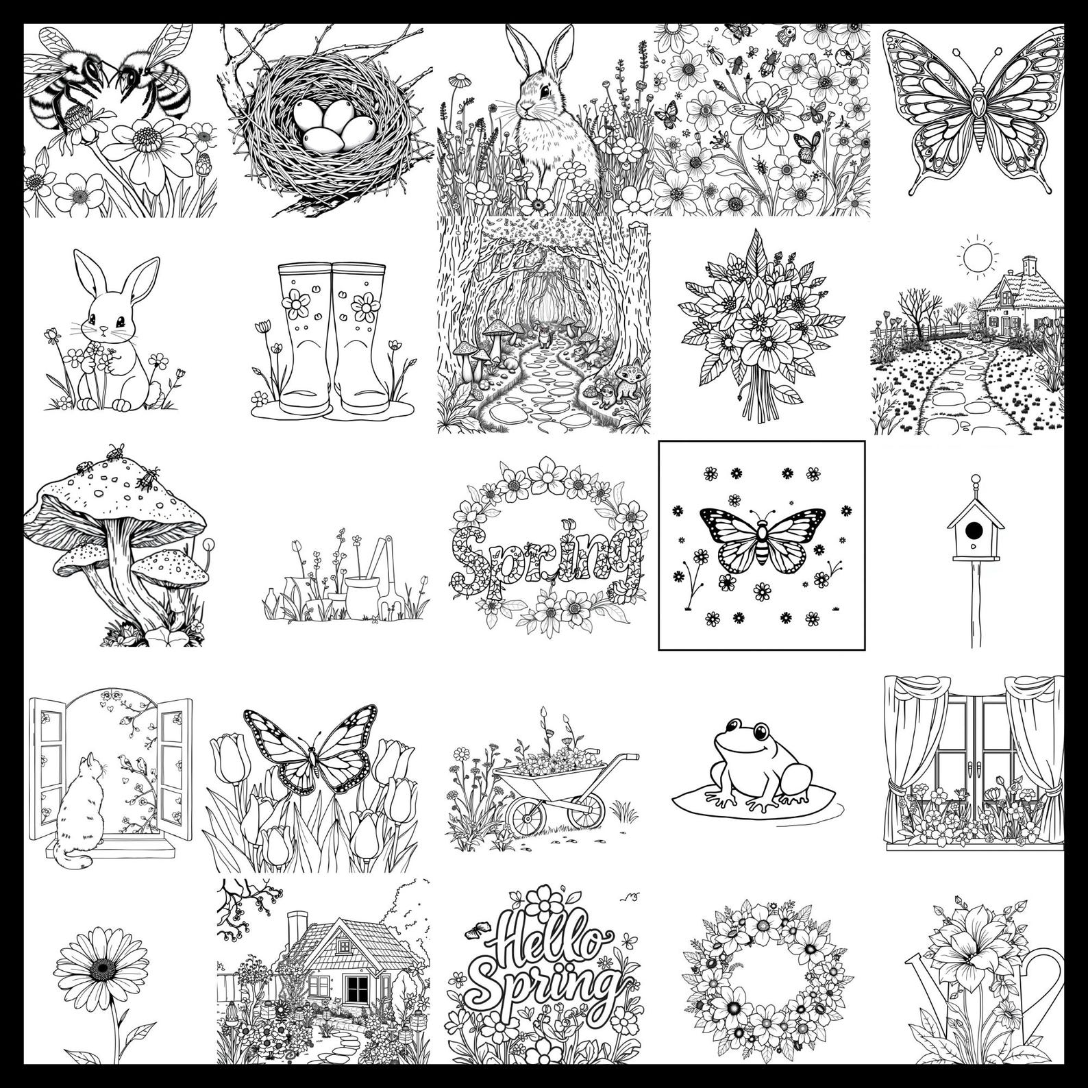 Spring Escape Cozy Coloring Book - Etsy